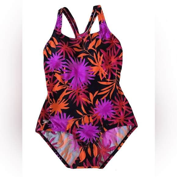 Speedo | Swim | Speedo Tropical Floral Raceback One Piece Swimsuit ...